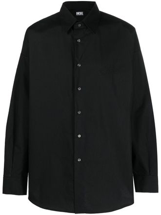 Diesel chemise &agrave; logo brod&eacute; - Noir