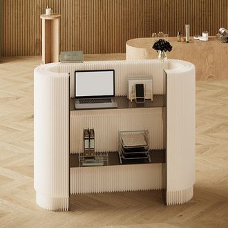 Generic Moderner Empfangstisch, tragbar, gebogen, f&uuml;r kleine R&auml;ume, perfekt f&uuml;r Handwerksausstellungen in Hotels und Gesch&auml;ften, elegantes und funktionales De