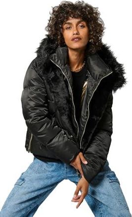 Kaporal Veste pour Femme, Coupe Regular, Manches longues, Col montant, Modèle Shime, couleur Black, Taille