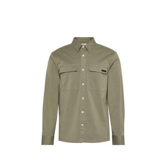 Calvin Klein Surchemise droit col classique en coton m&eacute;lang&eacute;