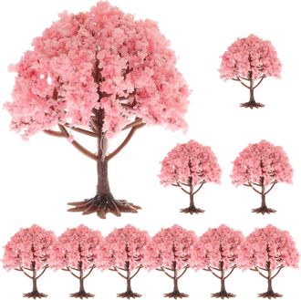DOITOOL Miniatur Baum 10 St&uuml;ck K&uuml;nstliche Kirschbl&uuml;ten B&auml;ume F&uuml;r Modellbau Mikrolandschaft Tischdekoration Landschaftseisenbahn Zubeh&ouml;r