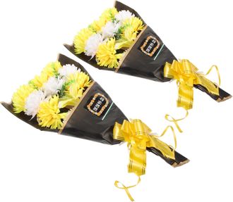 Pretyzoom 2st&uuml;cke Wachsblumen F&uuml;r Friedhof K&uuml;nstliche Friedhofsblumen-stoffstr&auml;u&szlig;e Nat&uuml;rliche Blumenschmuck F&uuml;r Grabsteine Langlebige Friedhofdekoration