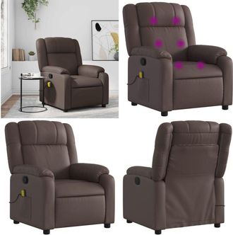 vidaXL Massagesessel Braun Kunstleder - Massage Sessel - Relaxsessel - TV-Sessel - Bequeme Lounge Sessel - Lederlook Sessel - Home & Living
