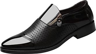 Generic Chaussures habill&eacute;es &agrave; enfiler pour homme - Bout pointu - Respirantes - Fermeture &eacute;clair - Mocassins daffaires britanniques confortables - Mocassins t