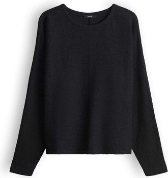 OPUS Langarmshirt SANUNI Loose mit Crinkle Effekt weite Passform, weicher Griff