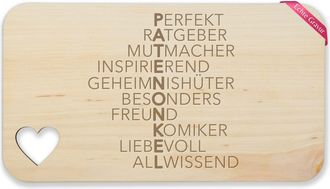 Shirtracer Fr&uuml;hst&uuml;cksbrettchen Holz Herz - Fr&uuml;hst&uuml;cksbrett - Brotzeitbrett Patenonkel Eigenschaften I Vesperbrett Patenonkel Geschenk Weihnachten Geschenke Pate 