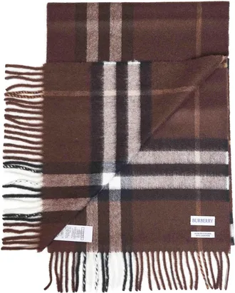 Burberry Check Cashmere Scarf - Brown