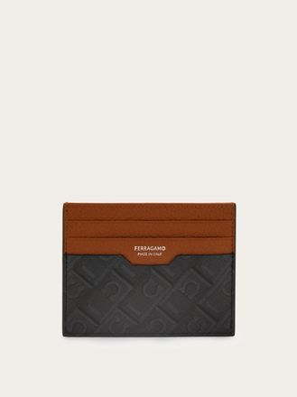 Ferragamo Herren Ferragamo Monogram Kreditkartenetui Braun