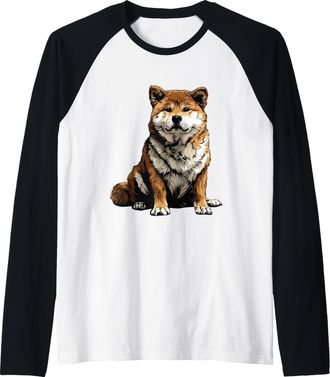 Whyitsme Design Abbildung eines Shiba Inu-Hundes Raglan