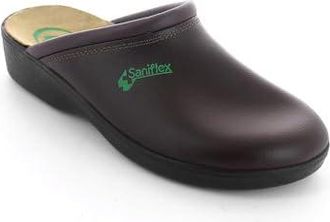 Saniflex 960-1 Médical Certifié Sabots Mules Chaussons Chaussures en Cuir, Homme, Brun, EU 45