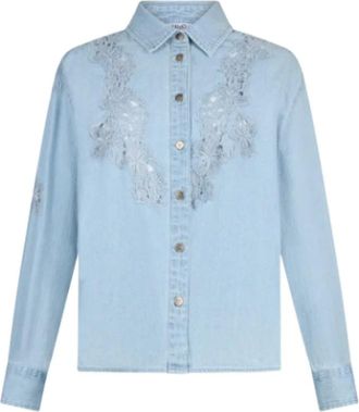 Liu Jo Femme, Blouses et Chemises, Bleu, Taille: 38 FR Chemise en denim