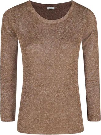 Roberto Collina Femme, Tops, Brun, Taille: 40 FR Girocollo M 34 Lurex