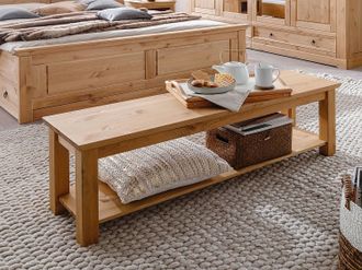 Ridgevalley home24 Massive Sitzbank 140 x 43 x 36cm Braun