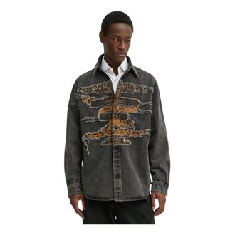 Y / Project Chemise en jean Patch Paris - Homme - Chemises - Gris - Taille: XS