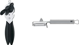 WMF Dosenöffner mit Kapselheber 20 cm, Kunststoff, Cromargan Edelstahl spülmaschinengeeignet & Profi Plus Kartoffelschäler Pendelklinge 19 cm, Pendelschäl