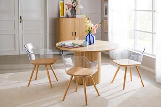 Mørteens home24 2er Set Esszimmerstühle Suty 57 x 77 x 55cm Durchsichtig