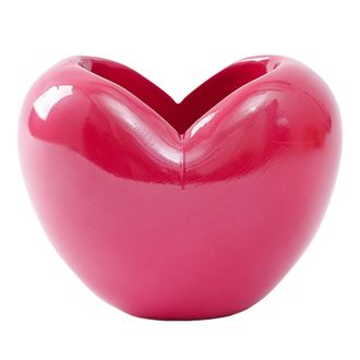 Generico Stiftehalter in Herzform, Schreibtisch-Organizer aus Harz, 16 x 5 x 10 cm, Hellrot, k&uuml;nstlerische B&uuml;rodekoration