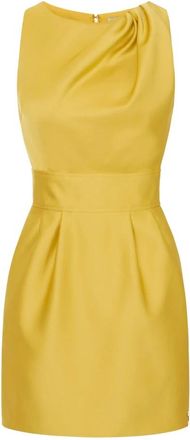 Elisabetta Franchi Femme, Robes, Jaune, Taille: 38 FR Robe en satin duchesse avec d&eacute;tails logo