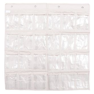 Holibanna Handy Organizer Aufbewahrungsorganizer aus Oxford Gewebe 24 Fächer Transparent mit Wandhalterung Hängend für Zuhause Schule und Kleiderschrank