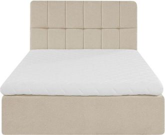 DRAWER Lit complet compress&eacute; boxspring en tissu 140x190cm - Beige - Air Nest
