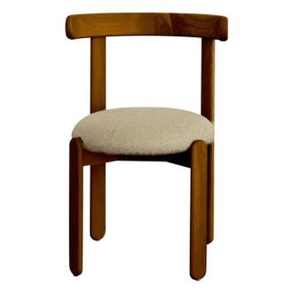 Gabrielle Paris Chaise Lilas en bois finition Teck, assise en lin Gabrielle Paris