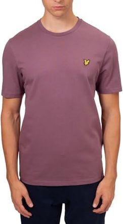 Lyle & Scott T-shirt pour homme de couleur unie avec logo, Mauve, XL