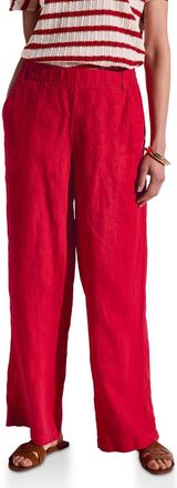 Street One Damen A378739 Wide Leg Leinenhose, Glory red, 34W x 32L