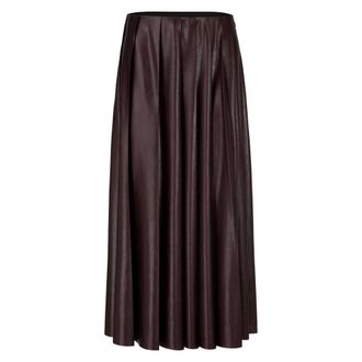 Marc Cain Femme, Jupes, Brun, Taille: 38 FR Jupe Pliss&eacute;e Aspect Brillant