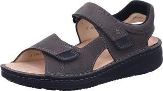 Finn Comfort Skiathos Grau/Schwarz - Sandale - Herrenschuhe Sandale/Pantolette, Grau, Leder (Impala/Buggy) Trekkingsandalen für Herren