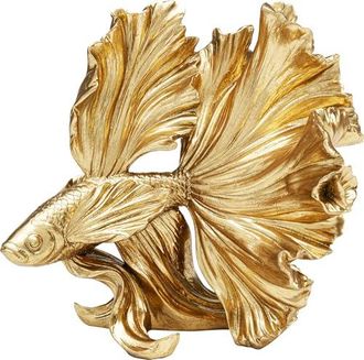 Kare Design Design Deko Figur Baby Betta, Gold, 37cm H&ouml;he, Deko Objekt, Geschenk, Goldfisch, Kampffisch Motiv, Wohnzimmer