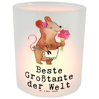 Mr. & Mrs. Panda Kerze Gro&szlig;tante - Geschenk, Teelichtgl&auml;ser, Danke, Windlicht Zur Hochzeit, Tanten, Geschenktipp, Lieblingstante, Windlicht