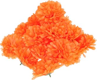 Cabilock 20stücke Teiliges Dekorationsset Künstliche Chrysanthemen Orange Aus Hochwertigem Kunststoff Und Seide Für DIY Blumenarrangement Blütenechte Deko Wett