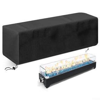 Generic Housse de protection rectangulaire imperméable et résistante aux UV en tissu Oxford avec ourlet réglable et sac de rangement pour chauffage de jardin 