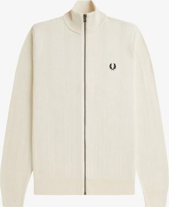Fred Perry Strickjacke aus Baumwolle mit Streifenakzenten und Zip in