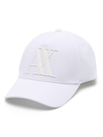 A|X Armani Exchange casquette &agrave; plaque monogramm&eacute;e - Blanc