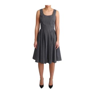 Dolce & Gabbana A-Linien-Kleid aus Baumwolle mit Print - - Dresses - Damen - Schwarzk - S