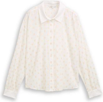 Tom Tailor Langarmbluse Blusen & Shirts Hemdbluse mit Glitzer-Punktemuster