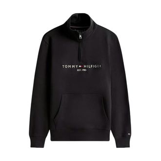 Tommy Hilfiger Logo Mockneck - - Sweatshirts & Hoodies - Herren - Schwarzk - M