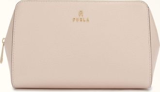 Furla Camelia Kosmetiktasche L Azalea Rosa Strukturiertes Leder Damen