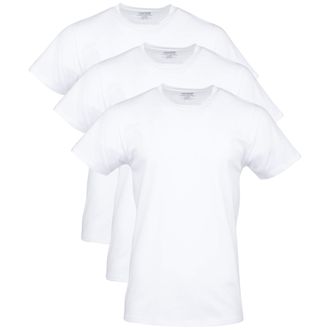 Gildan Herren Baumwoll-Stretch-t-Shirts, Multipack Unterwäsche, Artic White (Crew 3er-Pack), Klein