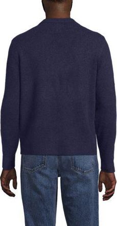 Lands End Wool Touch Rundhals-Pullover, Herren, Gr&ouml;&szlig;e:56-58 regular, Blau, by Lands End