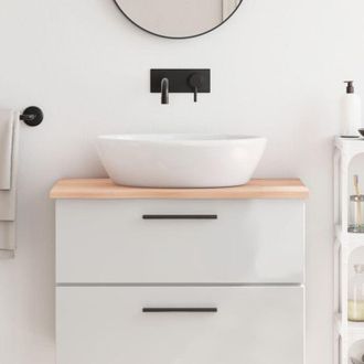 vidaXL Waschtischplatte 80x60x2 cm Massivholz Unbehandelt - Vidaxl