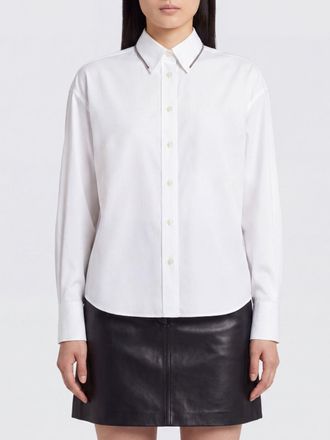 Brunello Cucinelli Chemise en coton avec poche plaqu&eacute;e et broderie Monili
