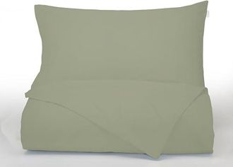 bianca Plain Dyed Military Green Bettwäsche 200 x 220 + 60 x 70 (2)