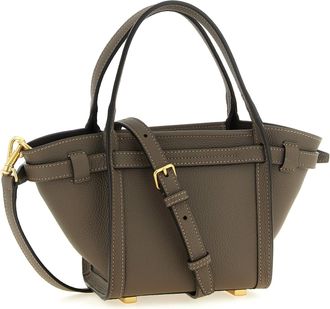 Tod's Tim Mini Calfskin Leather Top Handle Bag - Mud