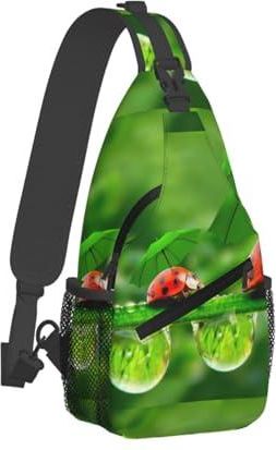 Generic Sacoche Port&eacute; &eacute;paule Ladybug rigolote L&eacute;ger Sling Sac &agrave; Bandouli&egrave;re Casual Sac &agrave; Dos Militaire pour Cyclisme Voyage Homme