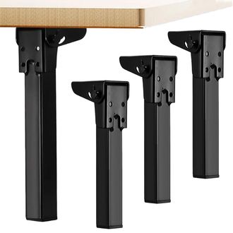 Generic Klappbare Tischbeine, 4 M&ouml;belbeschl&auml;ge, Metallbeine f&uuml;r Couchtisch, f&uuml;r Heimwerker, Wohnzimmer, Schlafzimmer, Terrasse, B&uuml;ro, Werkstatt, Garage