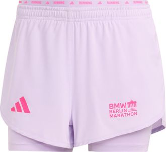 adidas Womens BMW Berlin-Marathon 2025 2IN1 Shorts Frauen Powder Plum XL