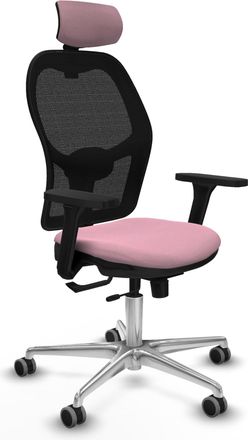 Piqueras y Crespo Drehstuhl Rosa Jorquera mit 3D-Armlehnen, h&ouml;henverstellbarer Lendenwirbelst&uuml;tze und h&ouml;henverstellbarem Kopfteil, Neigungs- und Neigungsverstellung, au