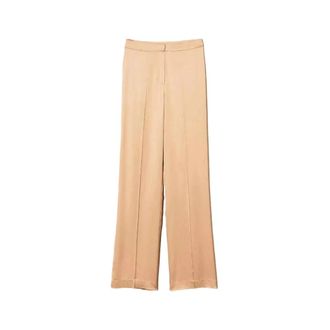 Twinset Stretch Viskose Satin Hose - - Trousers - Damen - Braun - M